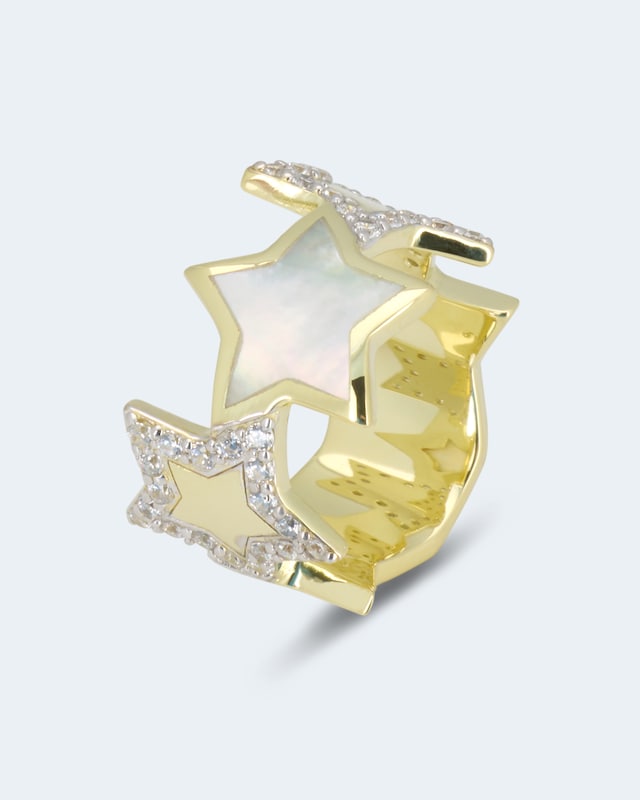 Pfeffinger Silberdesign Ring mit Zirkonia und Perlmutt