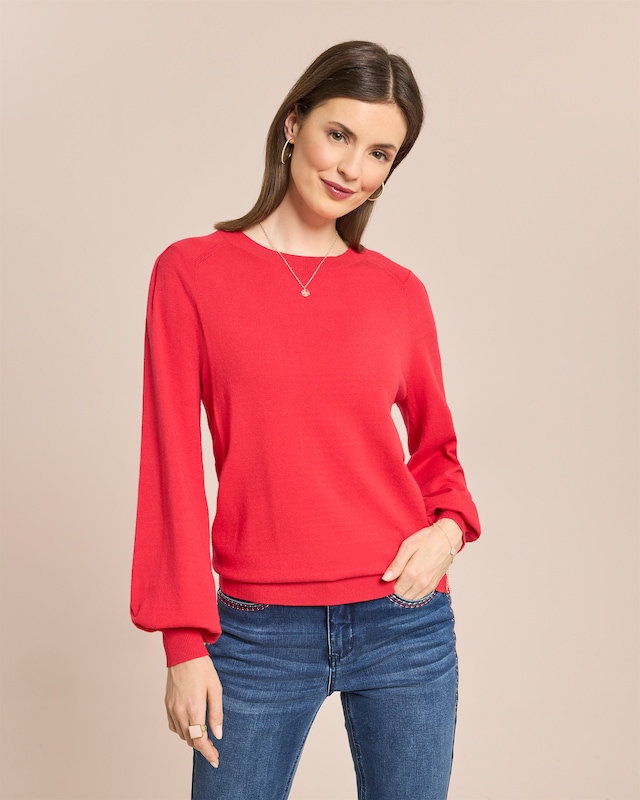 Jana Ina Pullover mit Ballonarmen | Elegante Strickware bei HSE