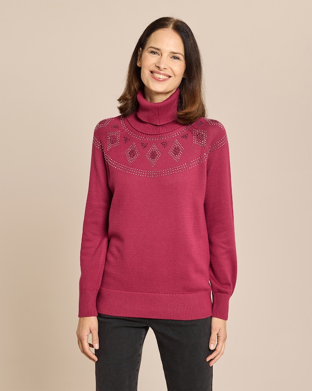 Helena Vera Pullover mit Norweger-Strass-Deko | HSE Mode