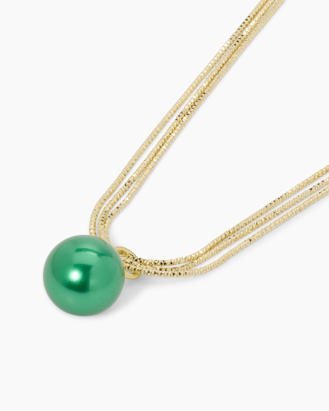 Pfeffinger 3-reihige Kette mit Anhänger, MK-Perle 12 mm